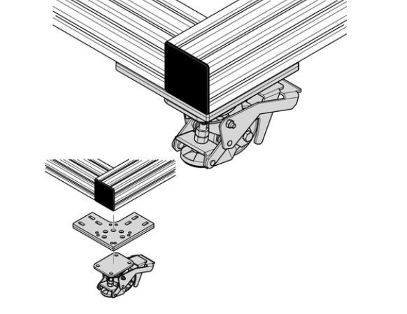Roulette pivotante - 3842555610 - Bosch Rexroth - Assembly Technology ...