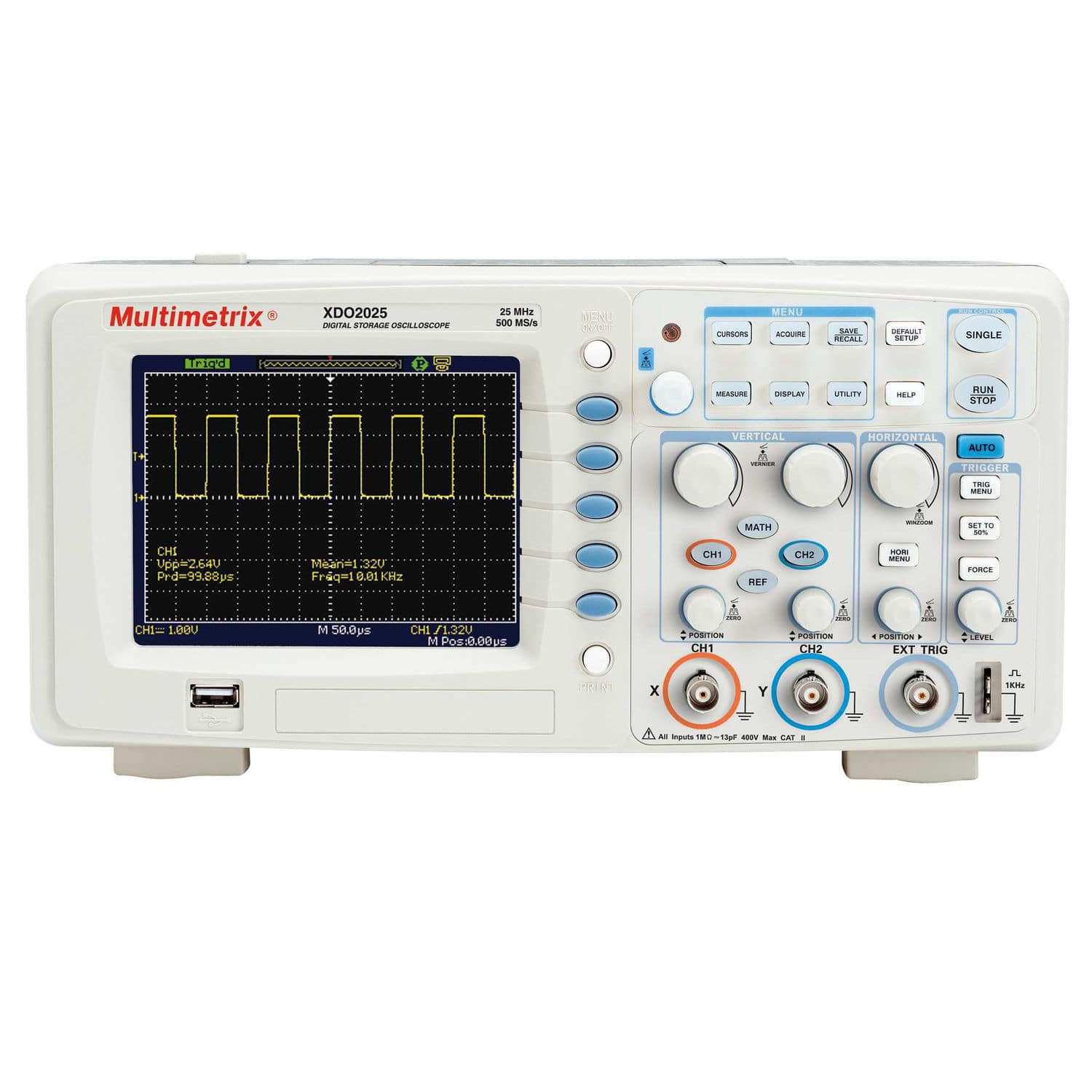 Oscilloscope numérique - XDO 2025 - MULTIMETRIX - sur table / 2 voies / USB