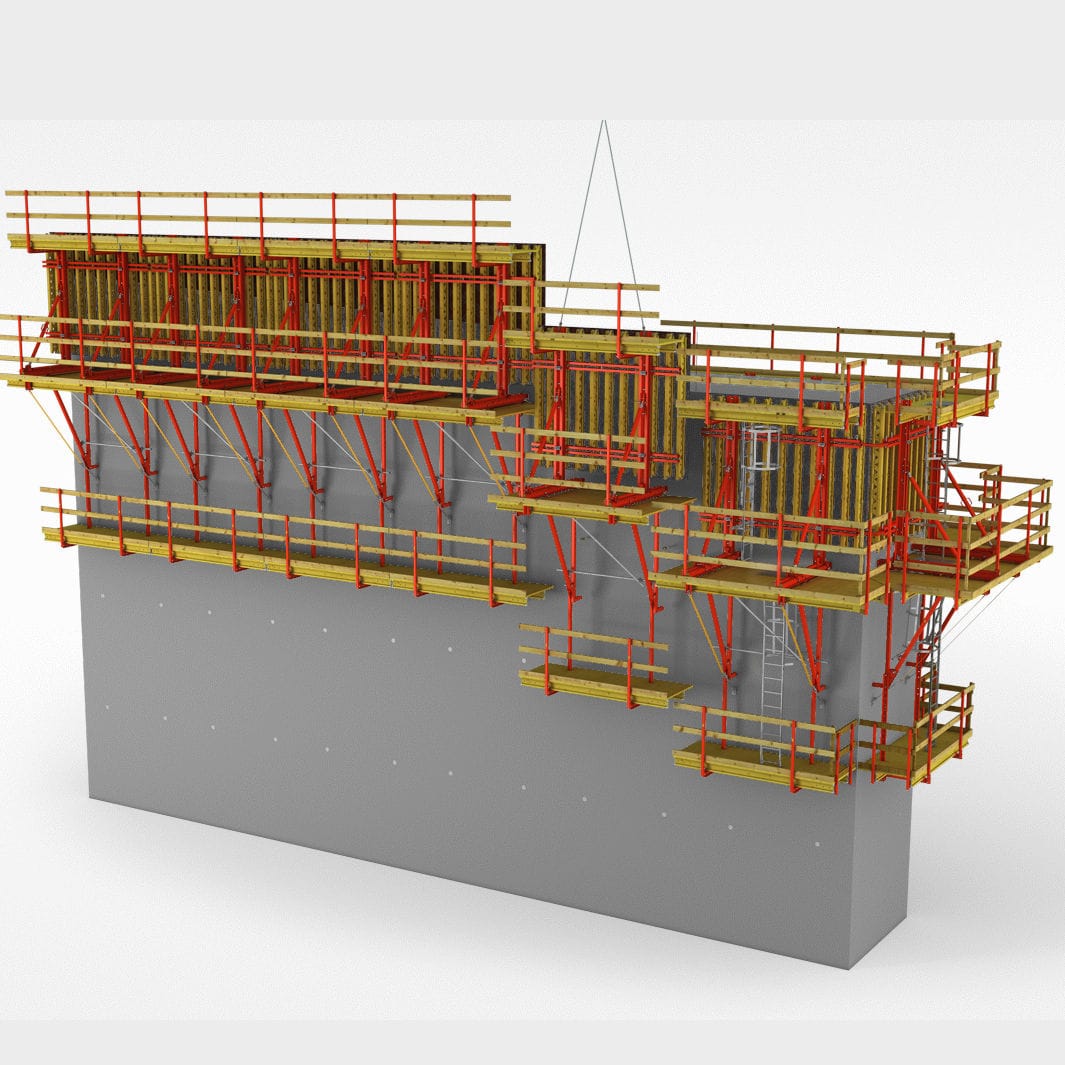 Coffrage grimpant - SCS - PERI - de voiles