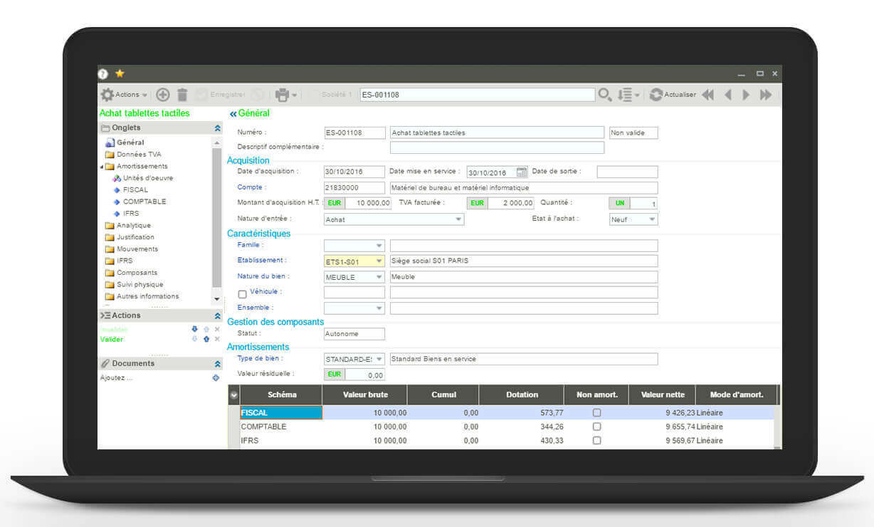 Logiciel de gestion - Sage FRP 1000 Immobilisations - Sage bäurer GmbH - de gestion financière ...