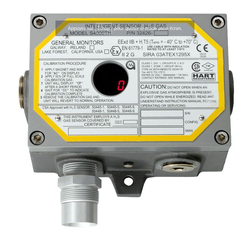 Détecteur de gaz - S4000TH - MSA - H2S / Modbus / HART