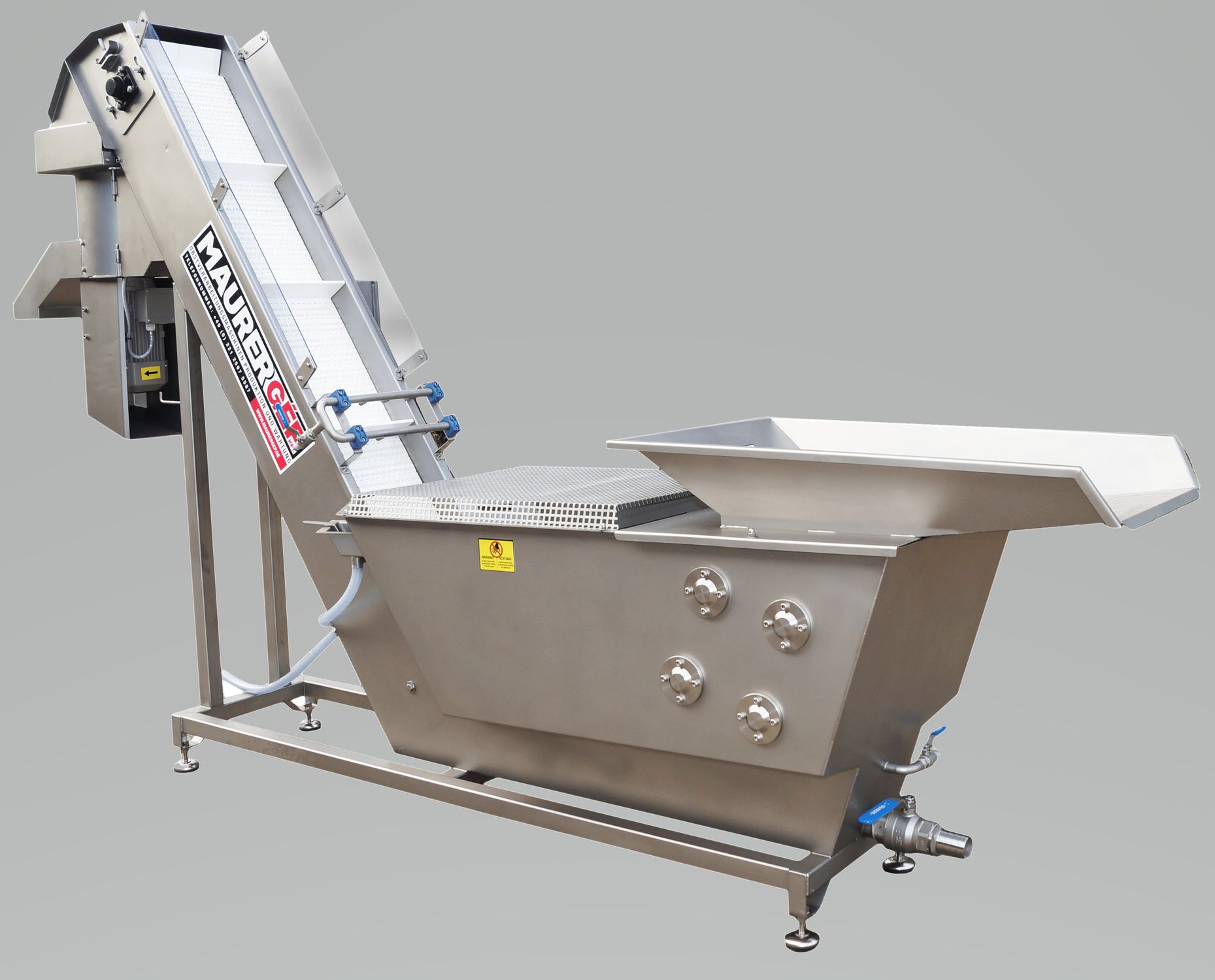 Laveuse de légumes - MDK 3000 - Maurer Gep Kft. - pour fruits / à bande