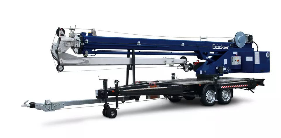 Grue montée sur remorque - AHK 30 - Böcker Maschinenwerke GmbH - télescopique / pour chantier ...