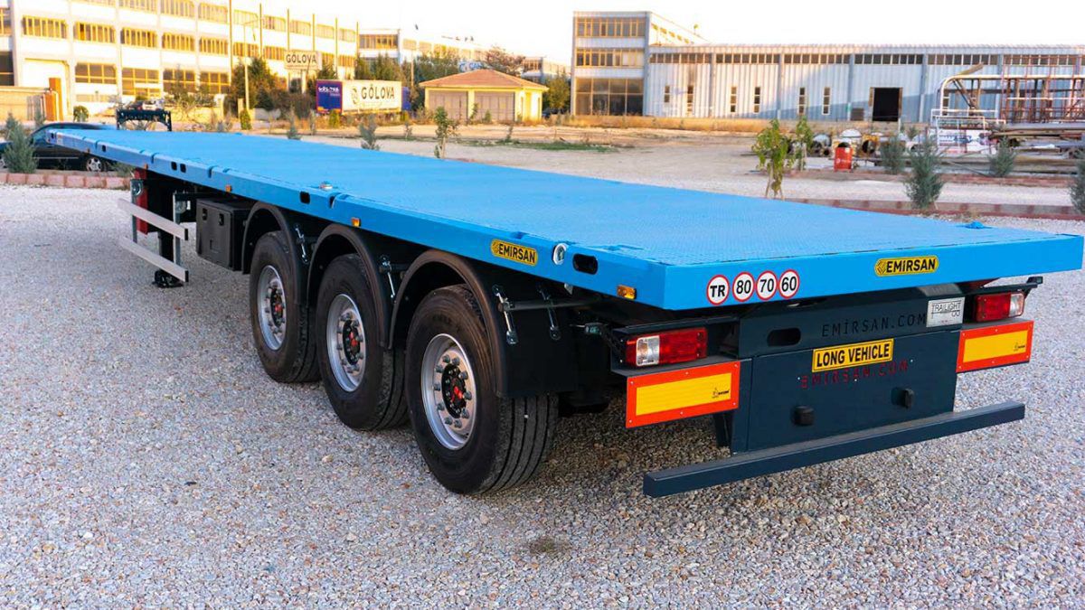 Semi-remorque porte-conteneur - Emirsan Trailer - à plateau / à 3 ...