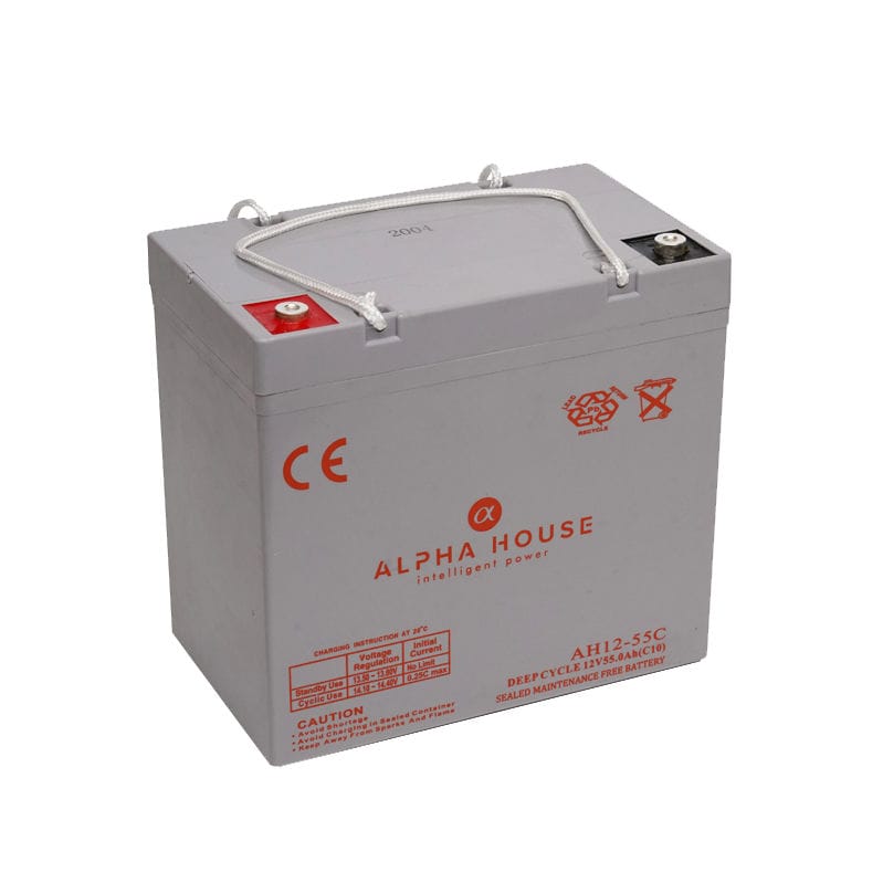 Batterie rectangulaire - AH12-55C Deep Cycle - Alpha House Ltd - 12 V ...