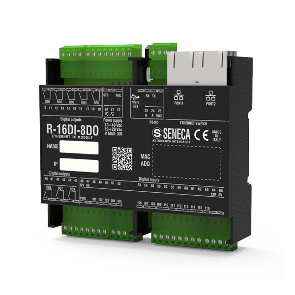 Module E/S numérique - R-16DI-8DO - SENECA | AUTOMATION INTERFACES - Ethernet / Modbus RTU / USB
