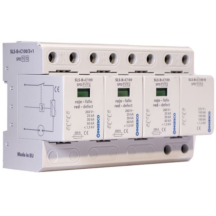 Parafoudre de type 1 + 2 - SLS-B+C100/3+1 - INGESCO - haute énergie ...