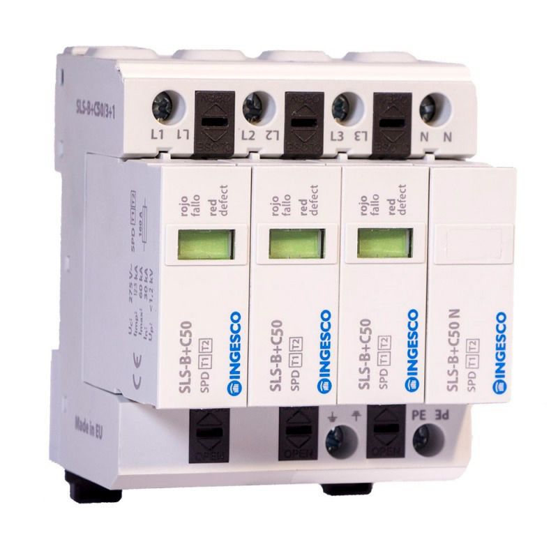 Parafoudre de type 1 + 2 - SLS-B+C50/3+1 - INGESCO - combiné ...