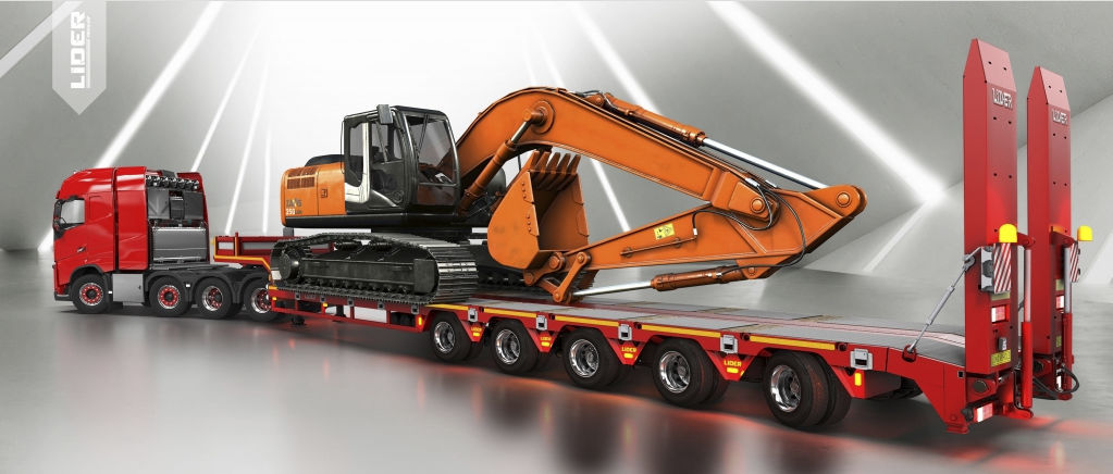 Semi-remorque extra-surbaissée - lider trailer - à 5 essieux / avec ...