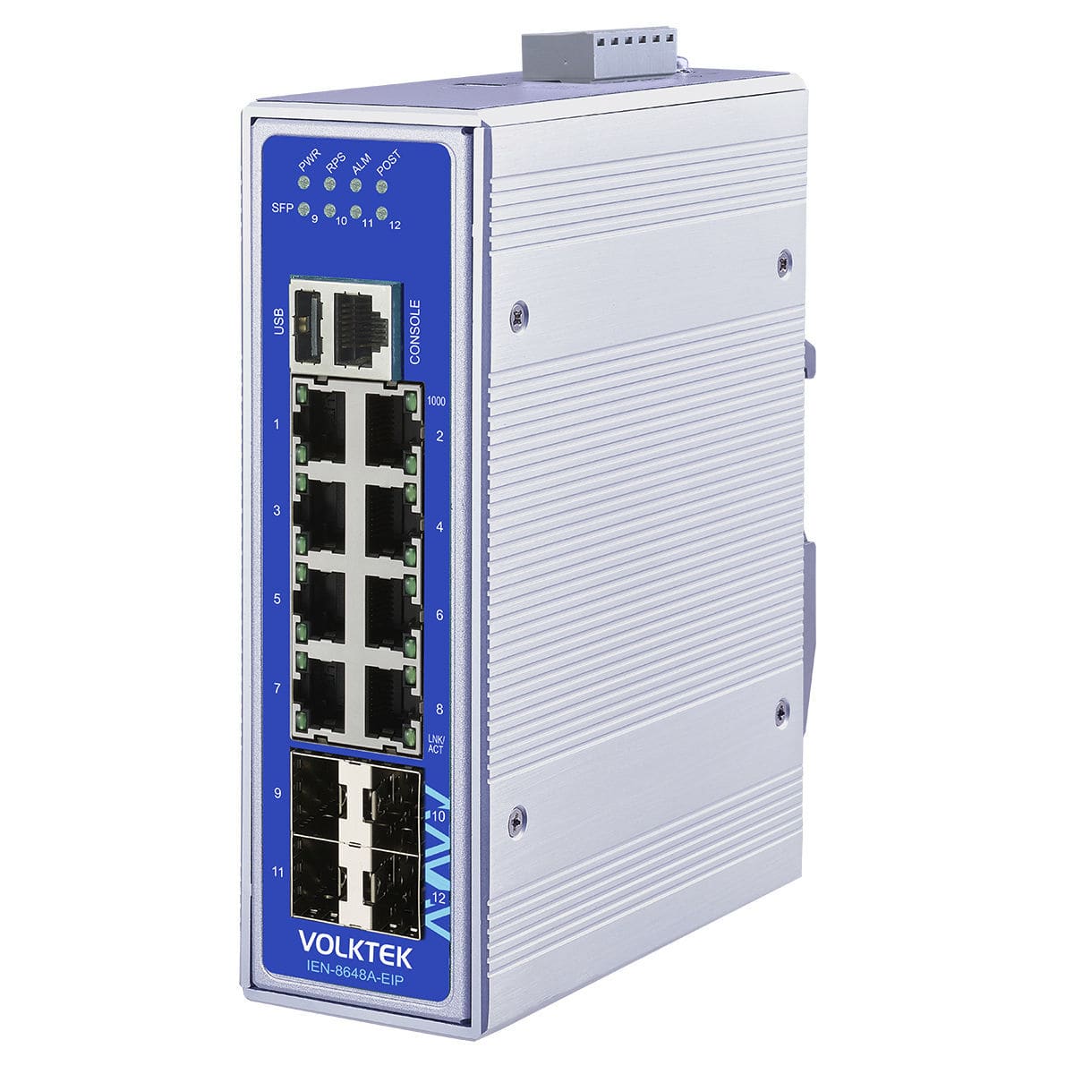 Commutateur Ethernet administrable - IEN-8648A-EIP - Volktek - 12 ports ...