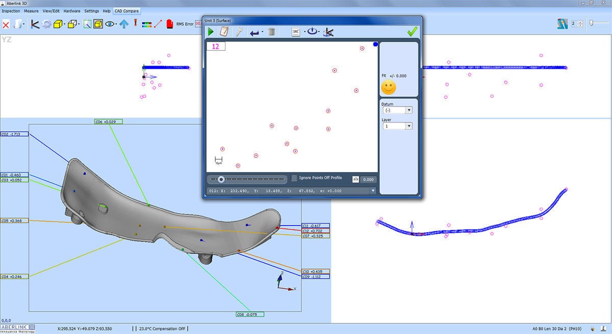 Logiciel de contrôle de pièces par comparaison avec modèle CAO - Aberlink CAD - Aberlink