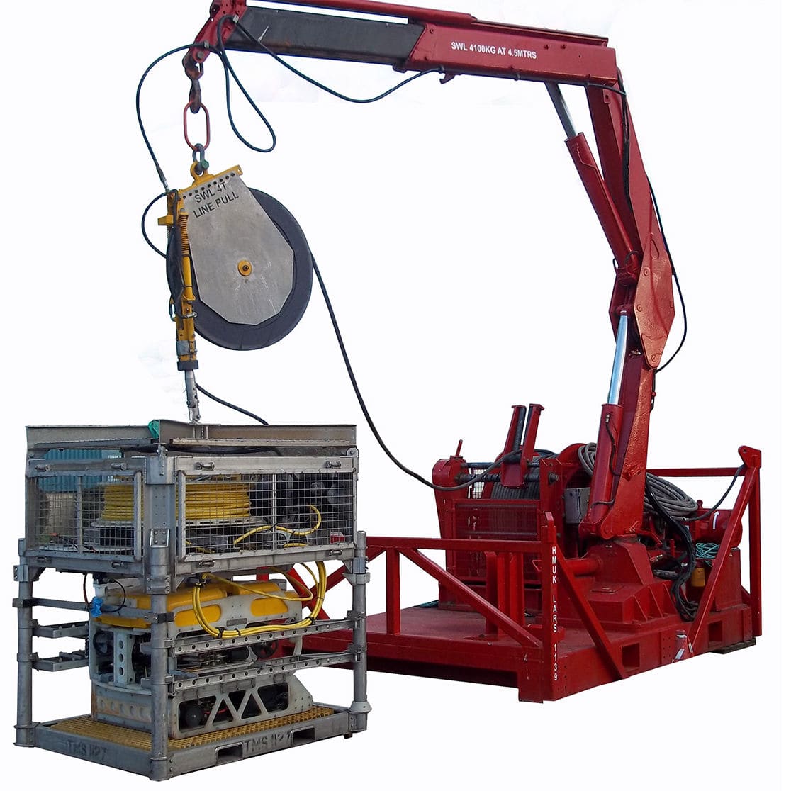 Grue fixe - LARS - Saab Seaeye - articulée / de levage / hydraulique