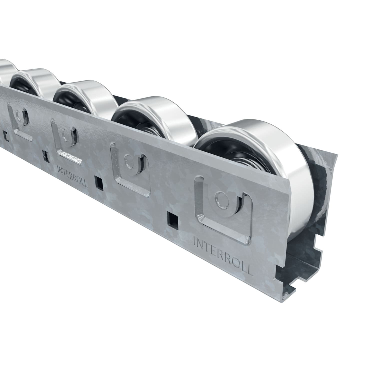 Rail de guidage - BU series - Interroll - en acier / à rouleaux / à galets