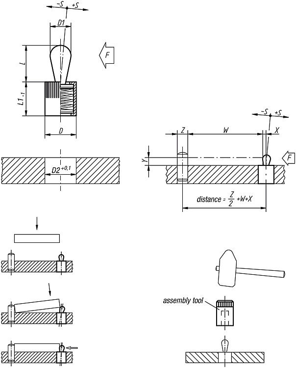 Pion de centrage à ressort - 03330 - norelem - Éléments standard mécaniques