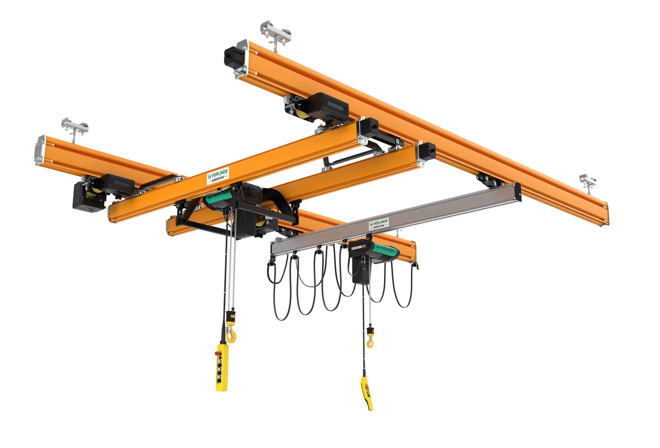 Pont roulant bipoutre / avec système de levage léger / en aluminium ...