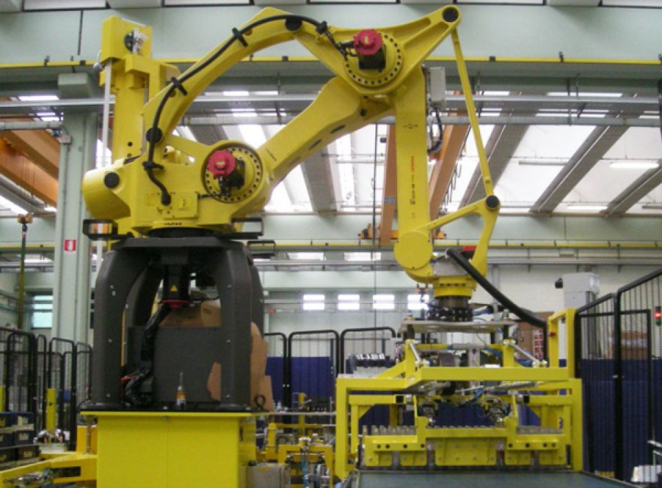 Dépalettiseur robotisé / de bouteilles / de paquets / pour casiers ...