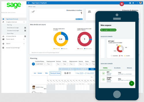 Logiciel de gestion - Sage Espace Employés - Sage bäurer GmbH - de workflow / de paie / de bureau