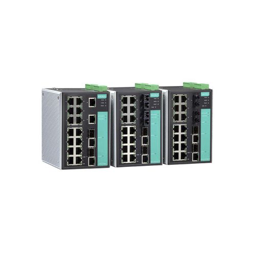 Commutateur Ethernet administrable - EDS-518A series - Moxa Europe - 8 ports / gigabit / de ...