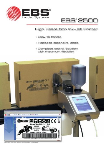 Tous les catalogues et fiches techniques (PDF) EBS Ink Jet Systeme GmbH