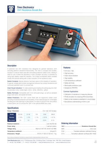Tous les catalogues et fiches techniques (PDF) Time Electronics
